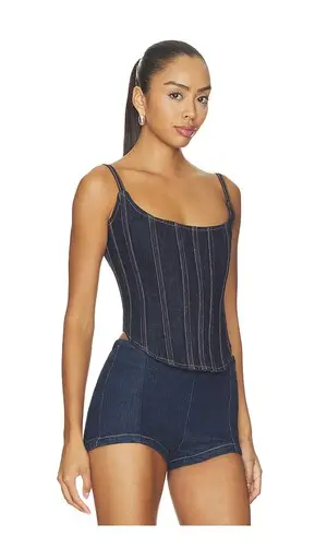 Retrofete Marishka Denim Corset Top - Rinse