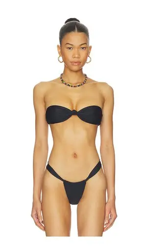 Superdown Jennipher Bandeau Bikini Top - Black