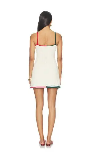 SEROYA Azriel Metallic Knit Mini Dress In White