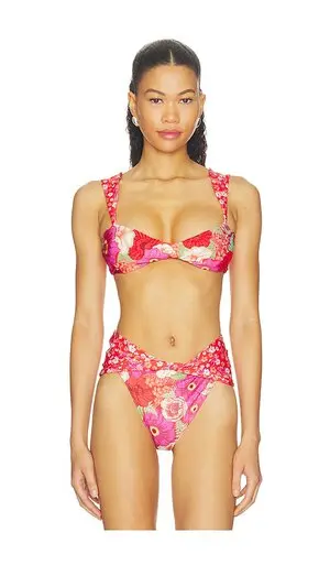Agua Bendita X Malory Bandeau Top In Multi - Bahia