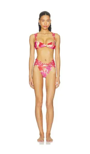 Agua Bendita X Malory Bandeau Top In Multi