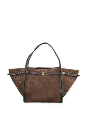 TOD'S T Timeless Medium Leather Tote Bag - Brown