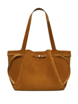 Tory Burch Romy Suede Leather Tote - Beige