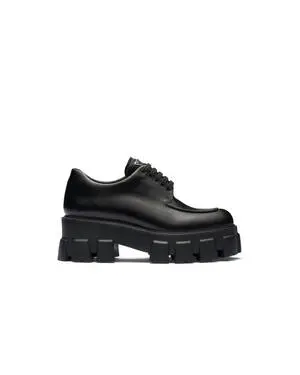 Prada Monolith Brushed Leather Lace-up Shoes