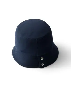 Prada Embroidered Logo Piqué Bucket Hat - Navy
