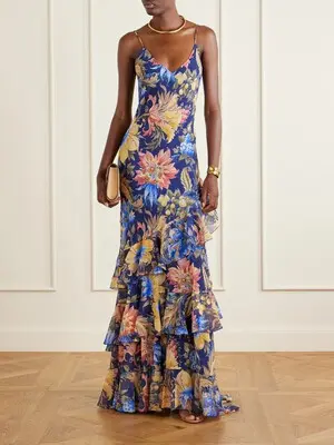 Etro Floral-print Ruffled Maxi Dress