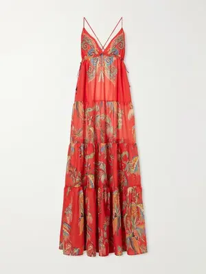 Etro Ruffled Printed Cotton Maxi Dress