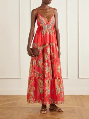 Etro Ruffled Printed Cotton Maxi Dress