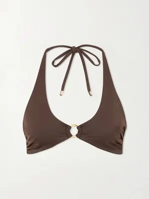 AWAY THAT DAY Sorrento Embellished Bikini Top - Brown