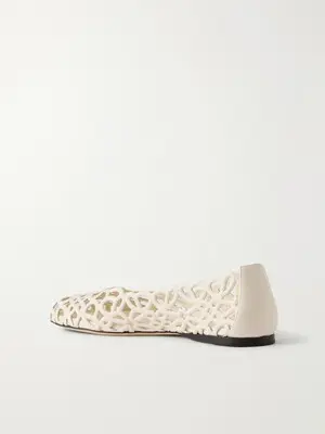 Loewe Petal Anagram Leather Ballet Flats