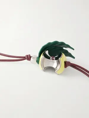 Loewe Leather And Silver-tone Apple Charm