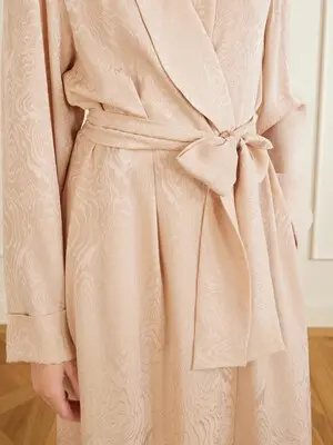Alessandra Rich Belted Silk-moiré Midi Dress