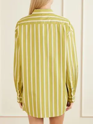 LA LIGNE Striped Cotton-poplin Shirt