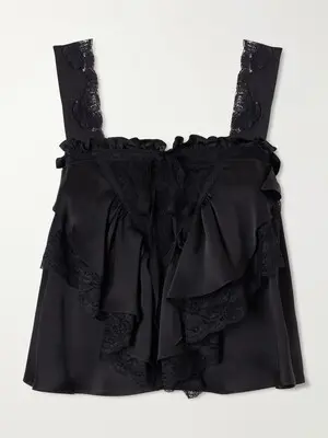 Chloé Lace-trimmed Silk-satin Camisole