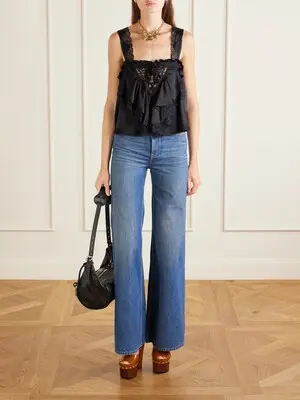 Chloé Lace-trimmed Silk-satin Camisole