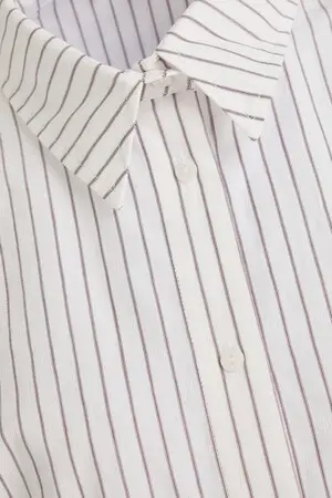 ANINE BING Braxton Pinstriped Cotton Shirt