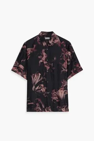 Dries Van Noten Floralprint Silk Shirt - Black
