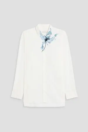 Dries Van Noten Floralprint Cottonpoplin Shirt - White