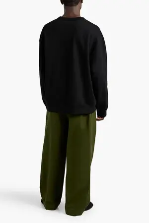 Dries Van Noten Floral Print Cotton Jersey Sweatshirt - Black