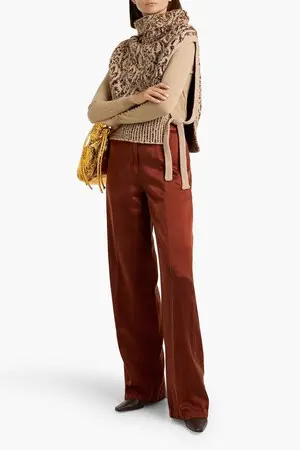 Dries Van Noten Cupro And Cottonblend Twill Wideleg Pants