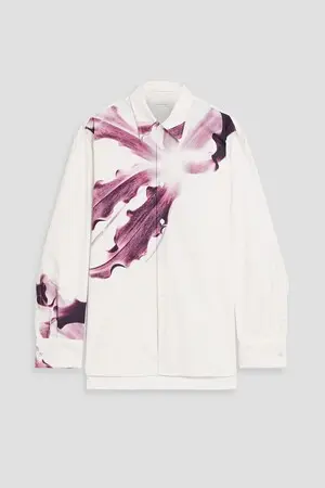 Dries Van Noten Floralprint Cottonpoplin Shirt - Grape