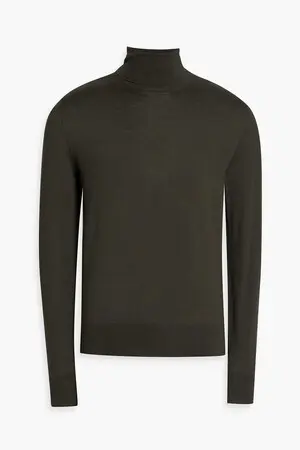 Dries Van Noten Merino Wool Turtleneck Sweater - Forest Green