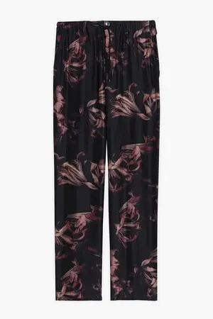 Dries Van Noten Floralprint Silk Drawstring Pants