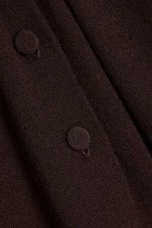 Dries Van Noten Merino Wool Polo Sweater - Chocolate