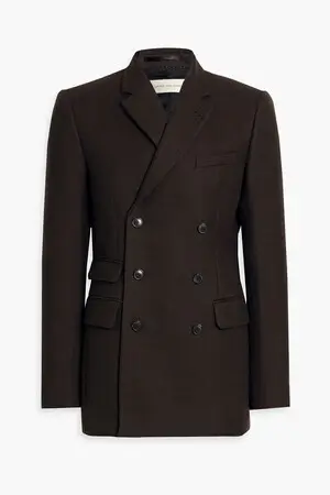 Dries Van Noten Doublebreasted Wooltwill Blazer - Dark Brown