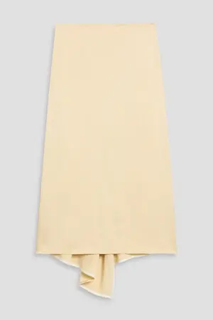 Victoria Beckham Draped Satin Midi Skirt - Cream