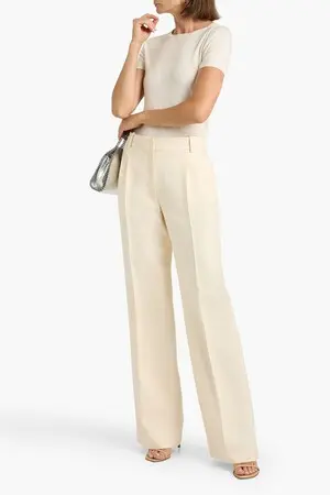 Adam Lippes Banks Wool And Silkblend Crepe Straightleg Pants