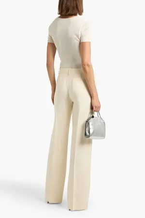 Adam Lippes Banks Wool And Silkblend Crepe Straightleg Pants