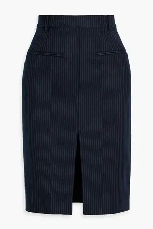 ANINE BING Kora Striped Wool-blend Twill Skirt