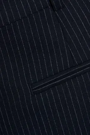 ANINE BING Kora Striped Wool-blend Twill Skirt