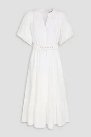 DIANE VON FURSTENBERG Polina Belted Broderie Anglaise Cotton Midi Dress
