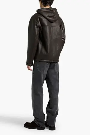 FRAME Shearlinglined Leather Hooded Jacket