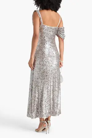Diane Von Furstenberg One-shoulder Sequined Tulle Maxi Dress