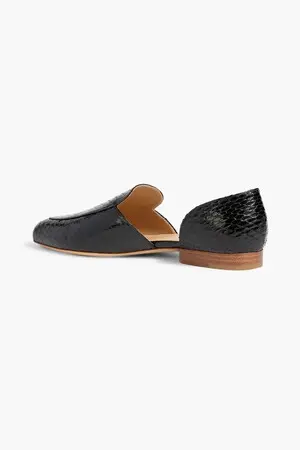 Gabriela Hearst Jax Croceffect Leather Loafers