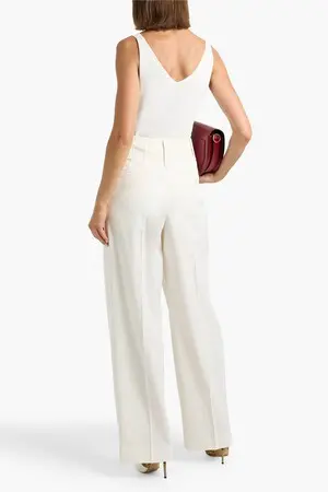 Victoria Beckham Pleated Woolblend Twill Wideleg Pants