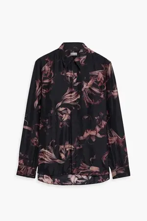 Dries Van Noten Floralprint Silk Shirt - Black