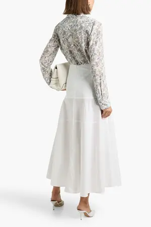 Victoria Beckham Paneled Cottonpoplin Maxi Skirt