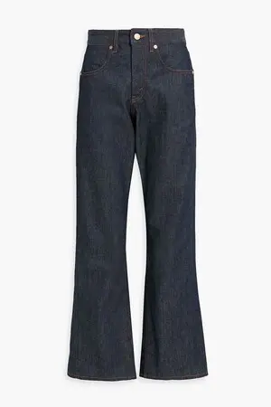 Bite Studios Curved Midrise Straightleg Jeans - Dark Denim