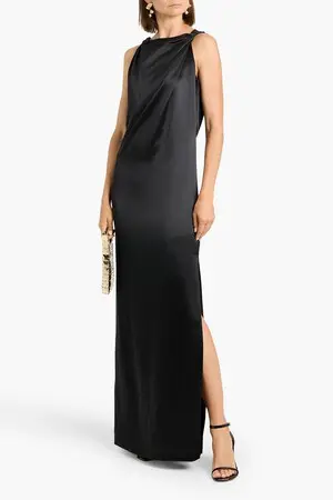 Adam Lippes Silk-satin Maxi Dress With Side Slits