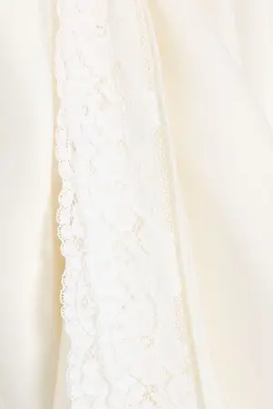 Victoria Beckham Lacetrimmed Satin Midi Skirt - Ivory