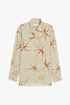Dries Van Noten Floralprint Cottonpoplin Shirt - Beige