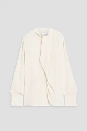 Victoria Beckham Draped Silk Crepe De Chine Blouse - Ivory