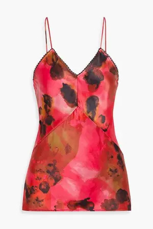 Victoria Beckham Floralprint Silksatin Camisole - Fuchsia