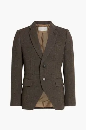 Dries Van Noten Woolblend Twill Blazer - Dark Brown