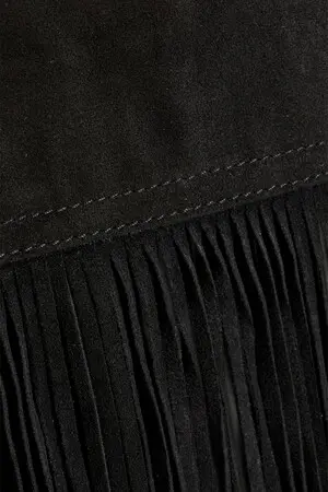 FRAME Suede Fringed Skirt