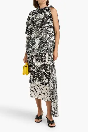 Dries Van Noten Wrapeffect Printed Silkblend Chiffon Midi Skirt